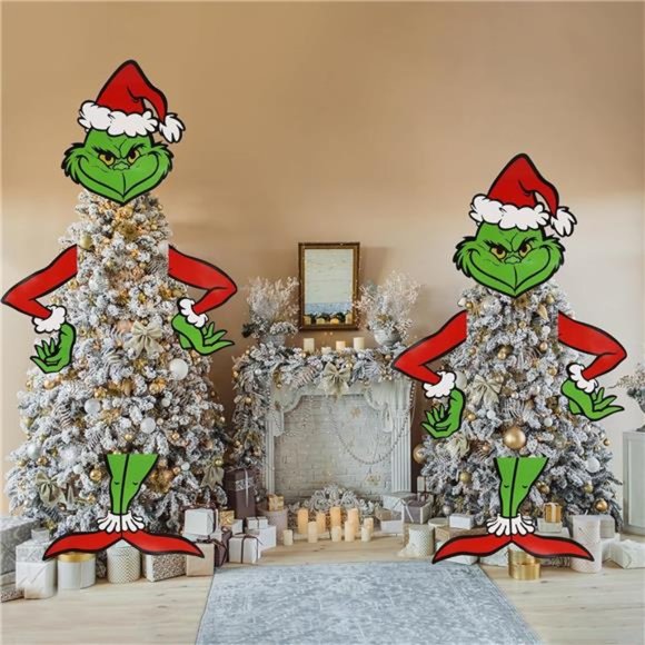 Holiday | Set Of 2 Large Grinch Christmas Tree Topper Grinchmas ...